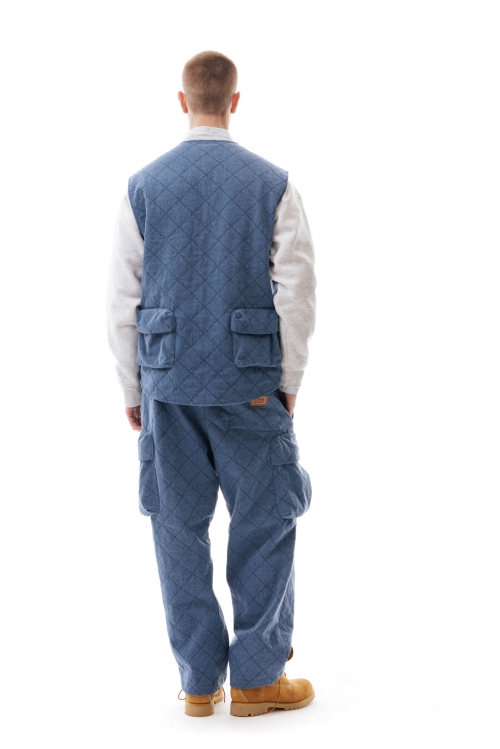Quilted Denim Multipocket Vest